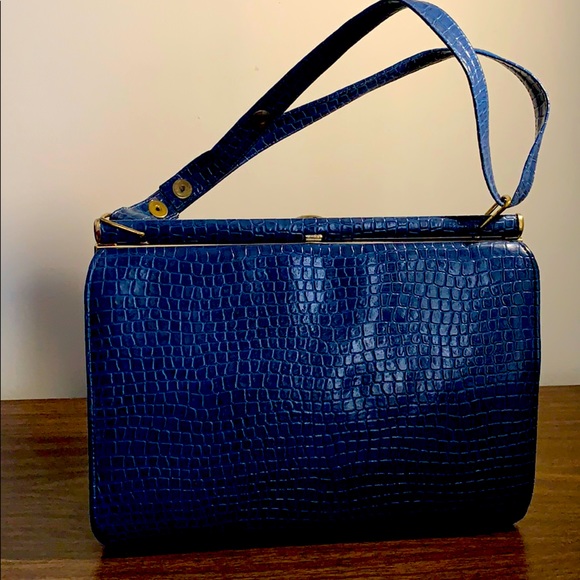 Bags | Vintage Royal Blue Handbag | Poshmark